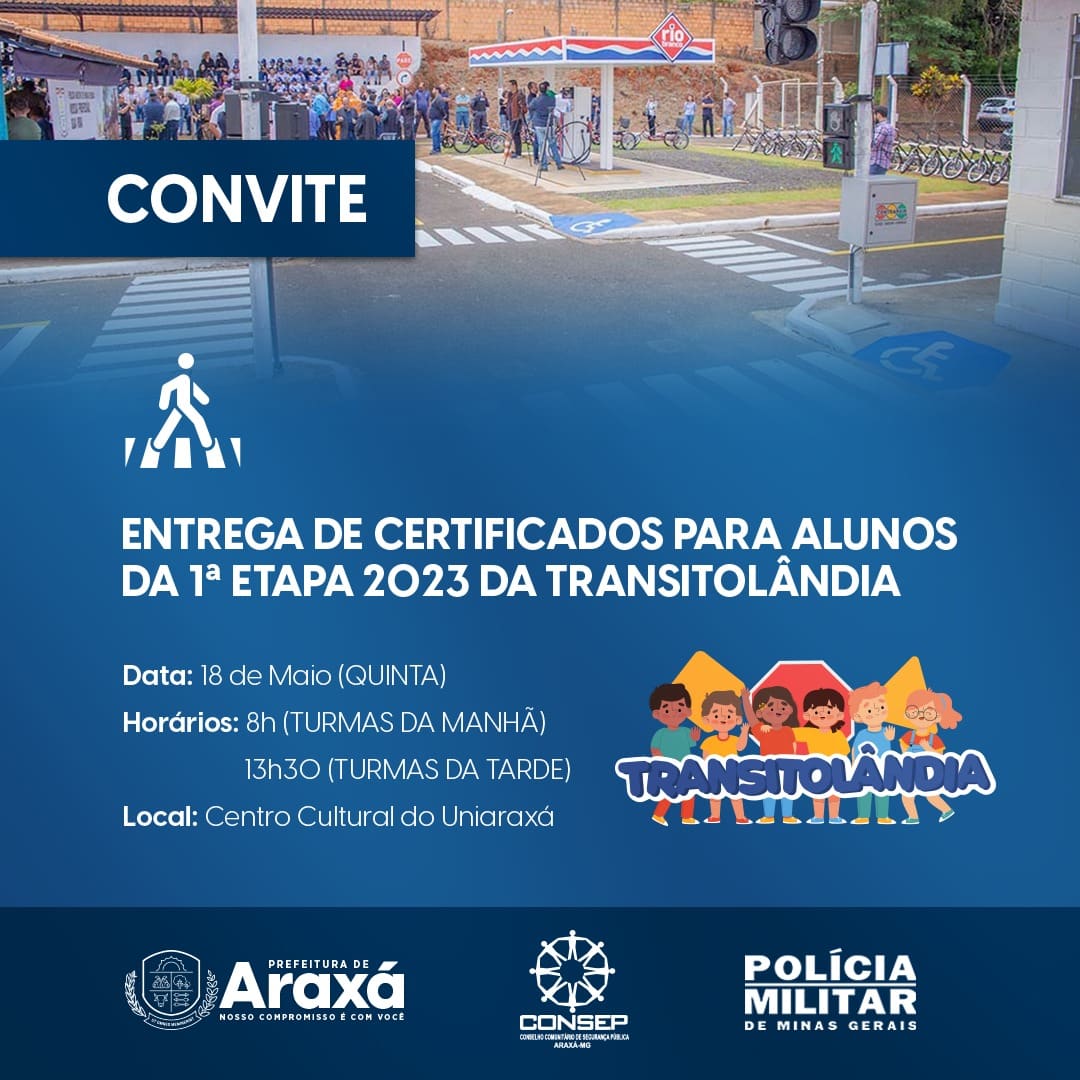 Convite Formatura 1ª Etapa 2023 - Transitolândia – Jornal Exempplar